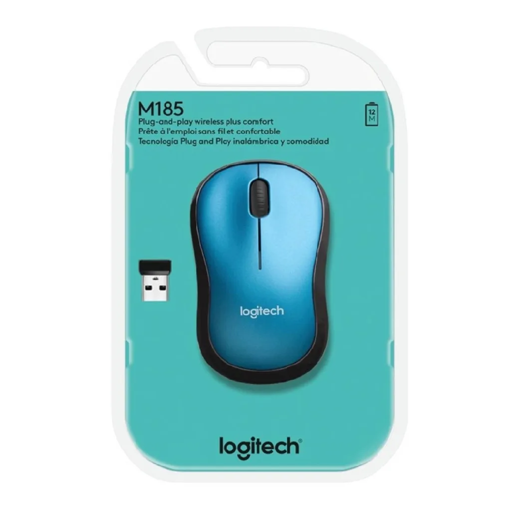 MOUSE LOGITECH M185 BLUE WIRELESS – MLX