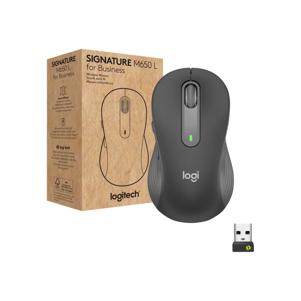 MOUSE LOGITECH M650 SIGNATURE LARGE WIRELESS GRAPHITE – MLX