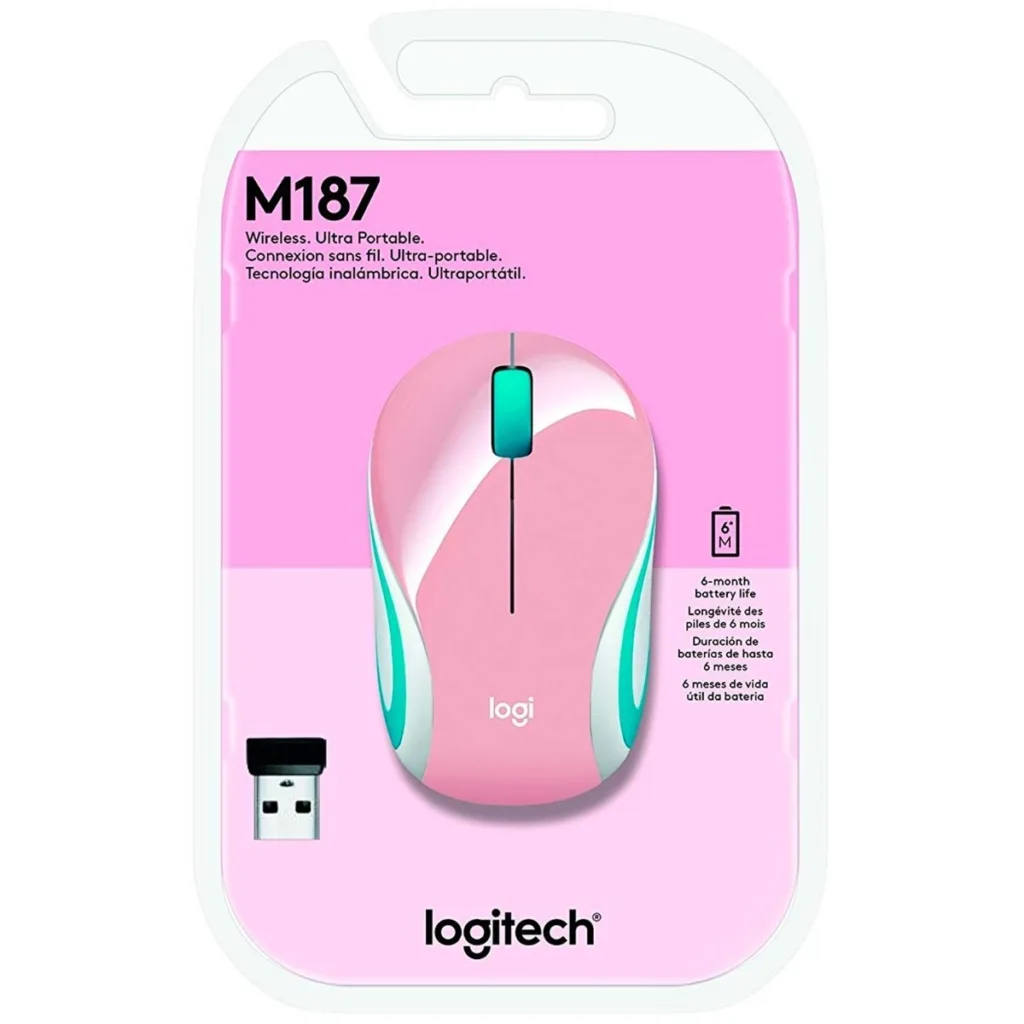 MOUSE LOGITECH MINI M187 PINK WIRELESS – MLX